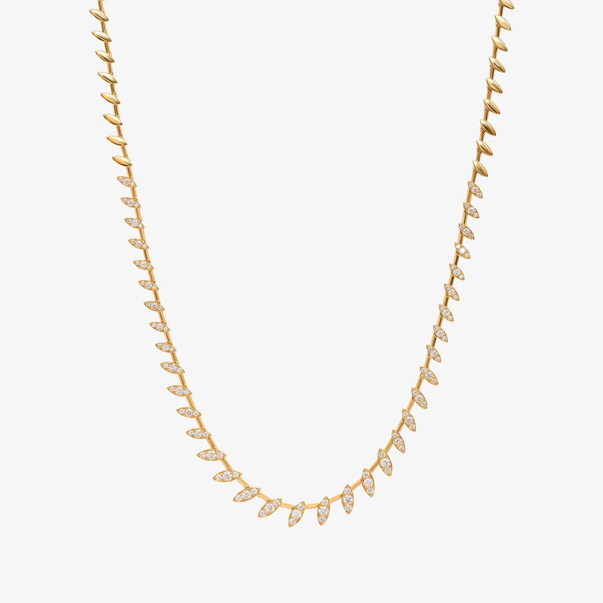 Barq Marquise Yellow Gold Diamond Necklace – Samra Jewellery