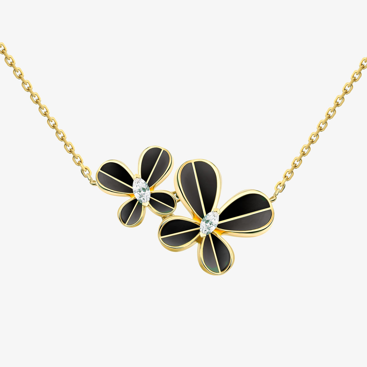 Marquise Butterfly Yellow Gold Necklace – Samra Jewellery