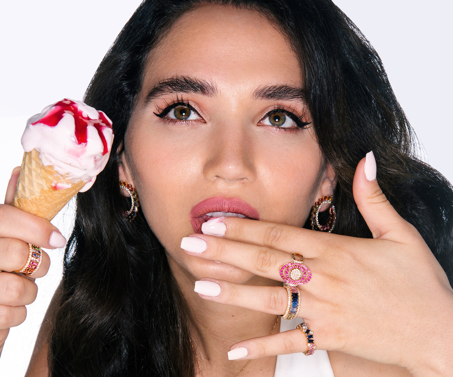 Noor Rose Gold Diamond Amethyst Ring